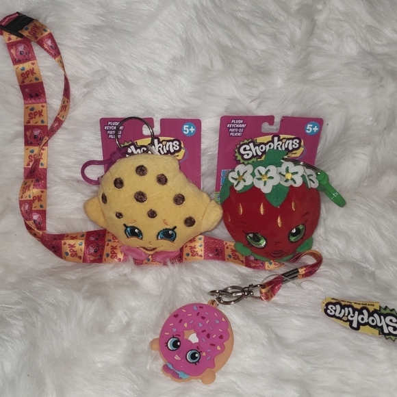 Shopkins | Other | Shopkins Set Lanyard And 2 Plush Keychains | Poshmark